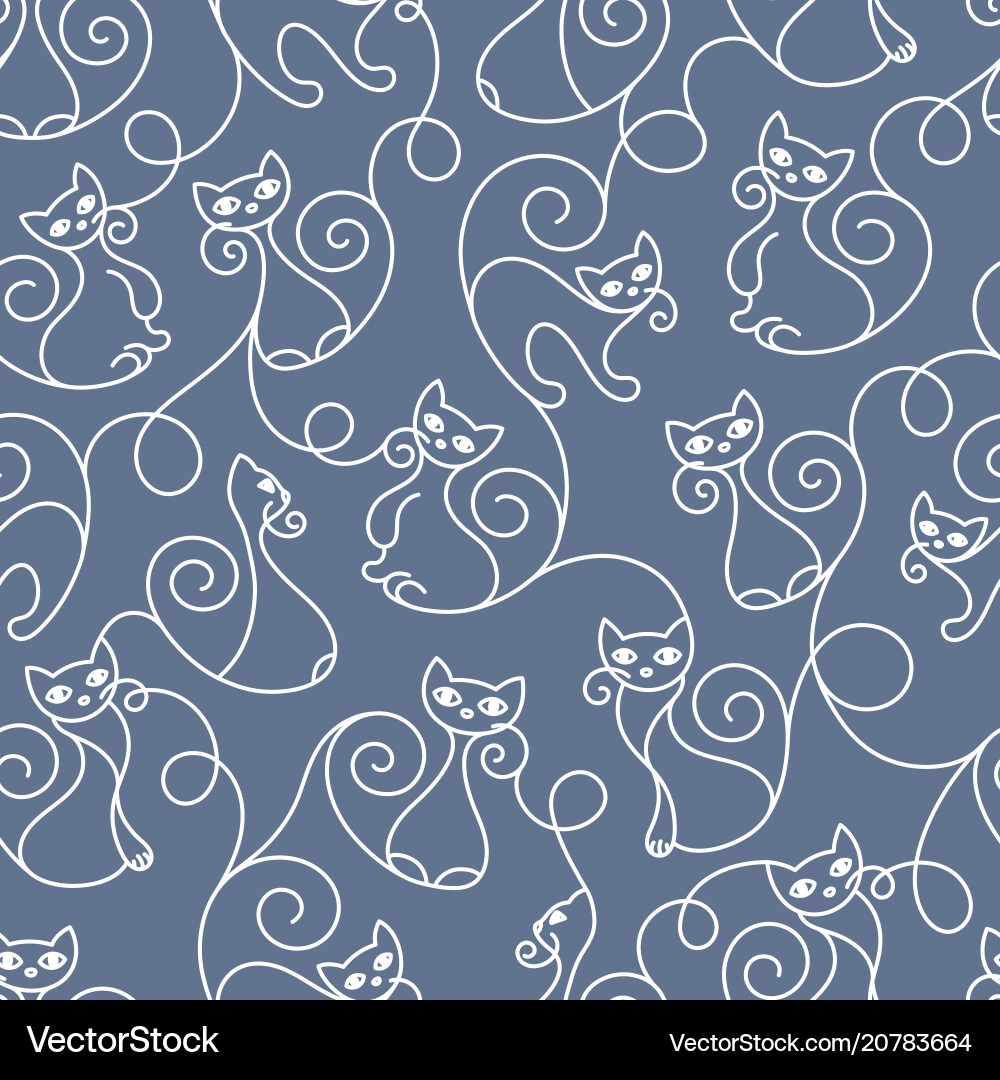 Cute Cartoon Cat Pattern Royalty Free Vector Image