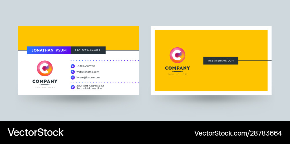 Double sided business card template layout Vector Image