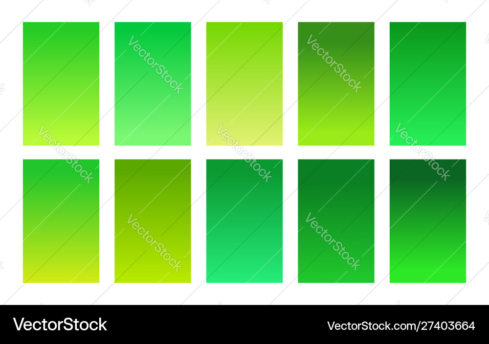 Green Foliage Gradient Color Palette Royalty Free Vector