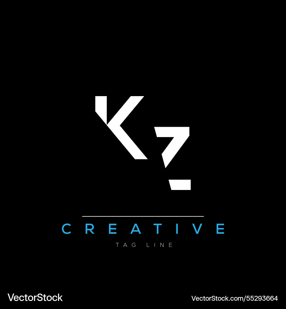 Kz creative monogram logo Royalty Free Vector Image