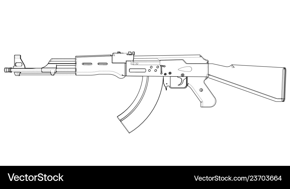 Machine gun rendering of 3d Royalty Free Vector Image