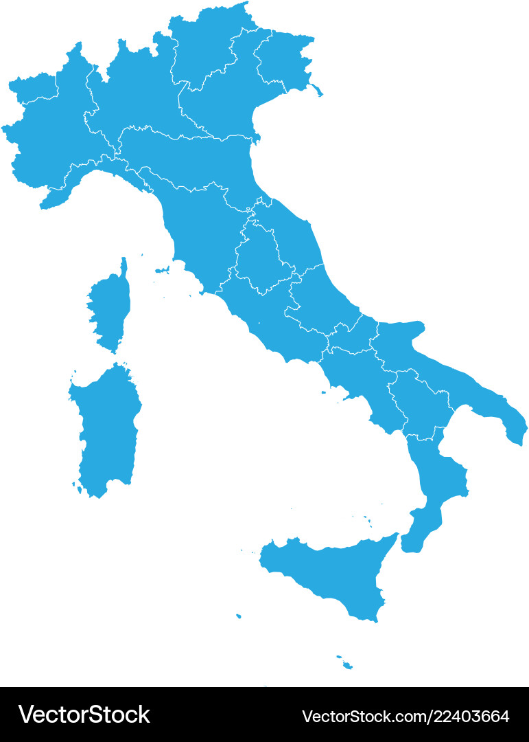 Map of italy high detailed Royalty Free Vector Image
