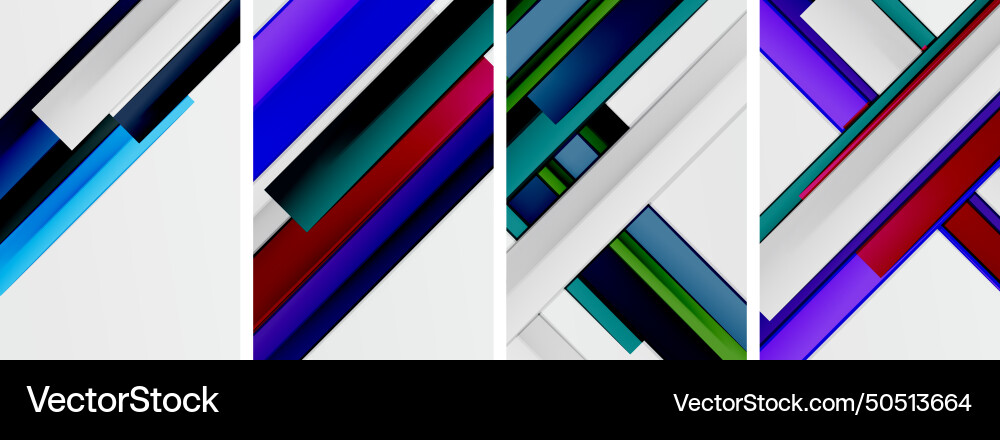 Minimal lines and color stripes poster abstract Vector Image
