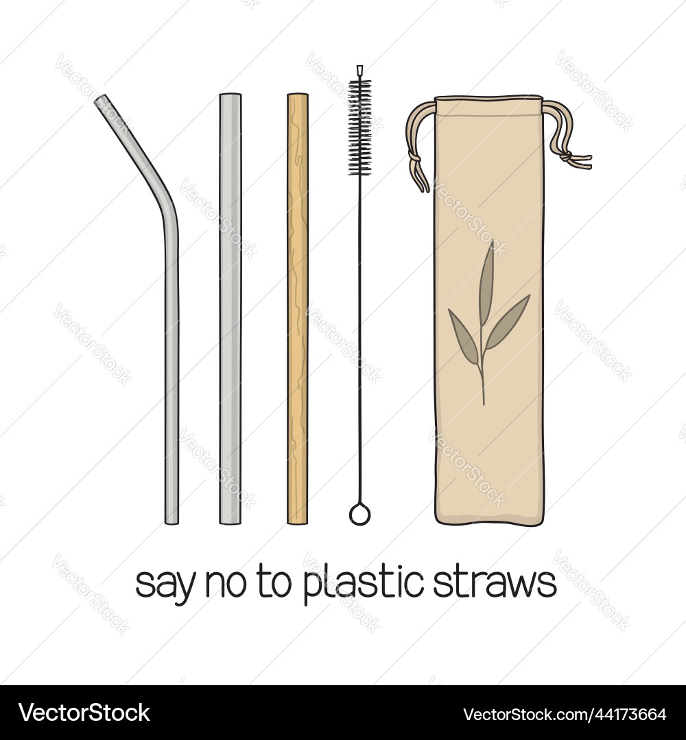Say no to plastic straws Royalty Free Vector Image