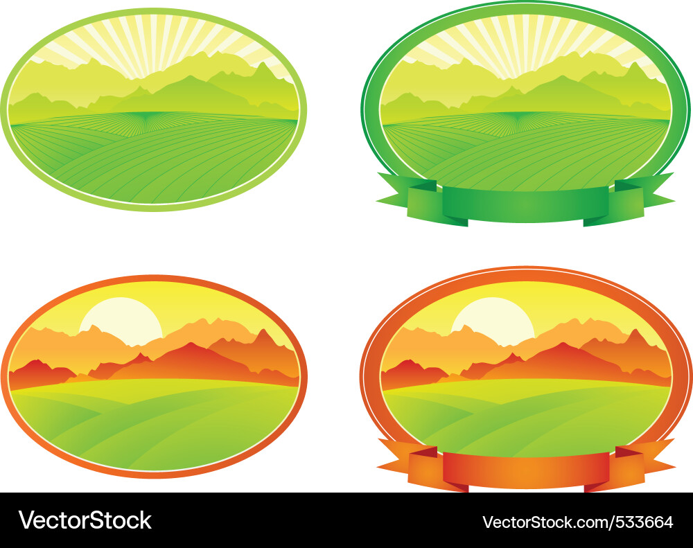 Scenic Landscape with Banner Royalty Free Vector Image