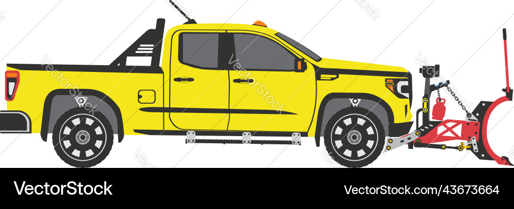 Snow Plow Truck - Winter Road Maintenance Vector Image