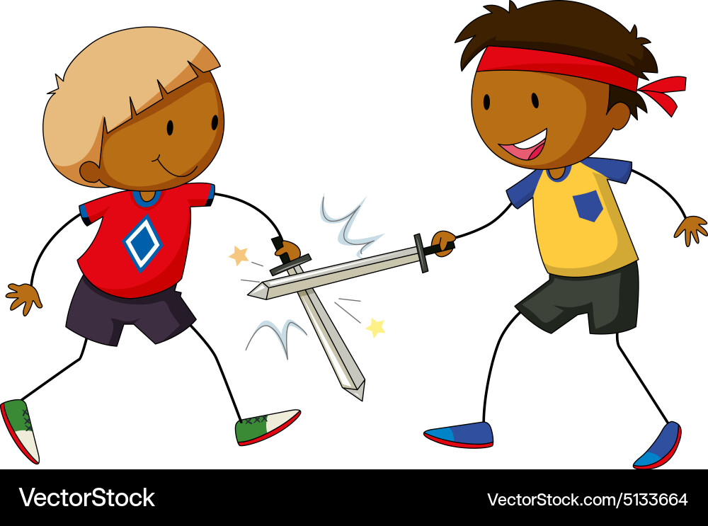Sword fight Royalty Free Vector Image - VectorStock