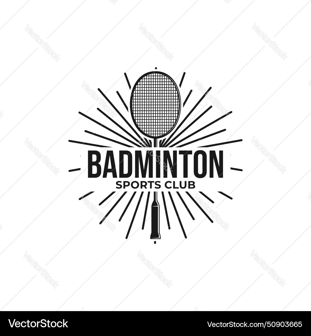 Badminton sport graphic template Royalty Free Vector Image