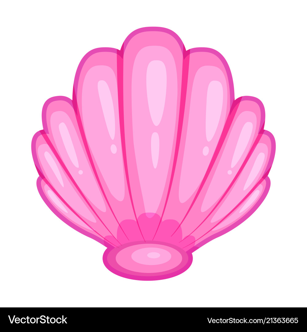 Bright Pink Seashell Icon Royalty Free Vector Image