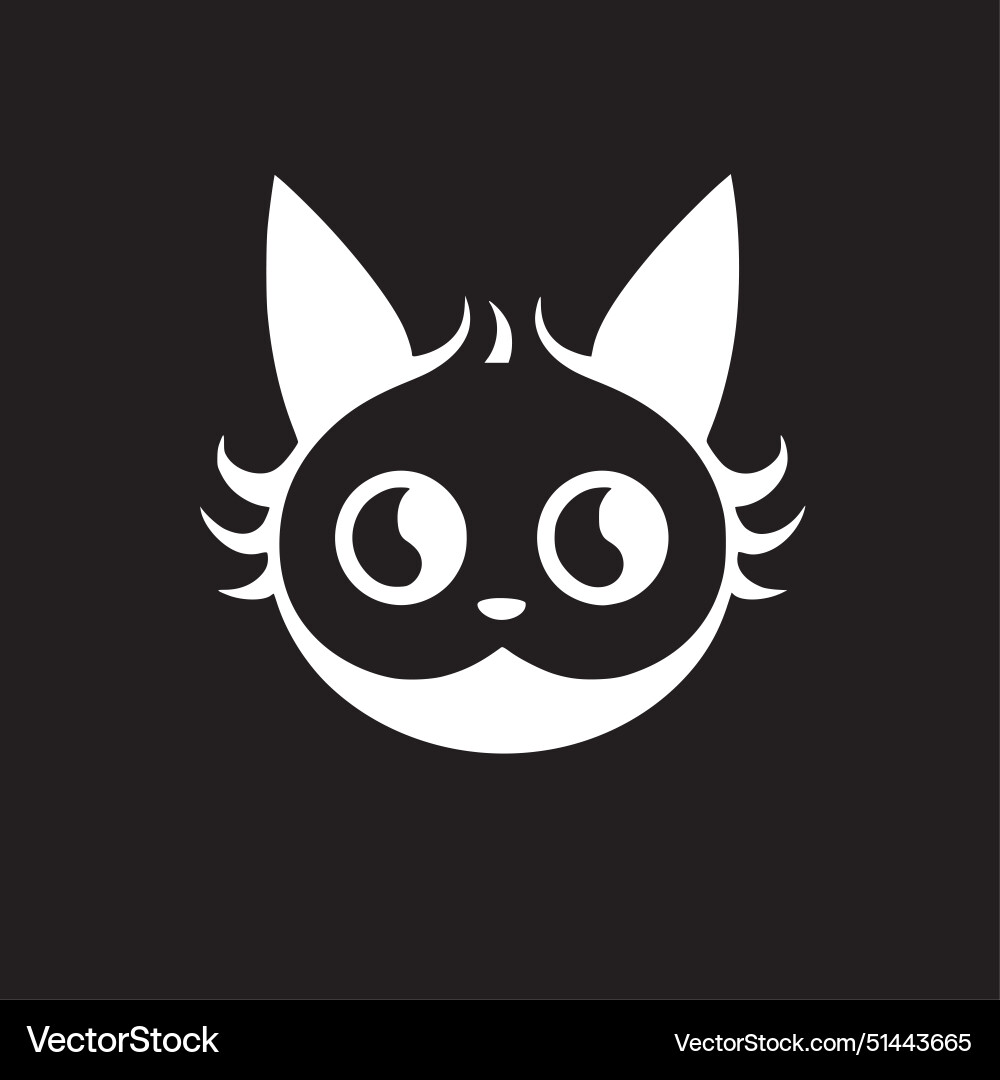 Cat - minimalist and flat logo Royalty Free Vector Image