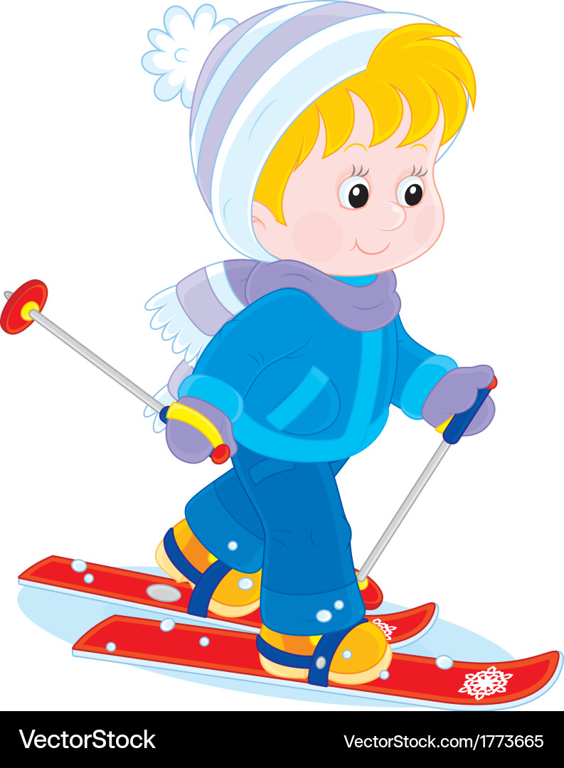 Child skiing Royalty Free Vector Image - VectorStock