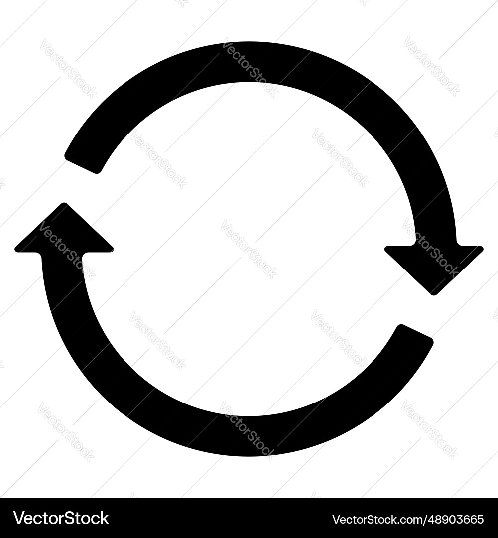 Circle arrow icon cycle resumption repeat concept Vector Image