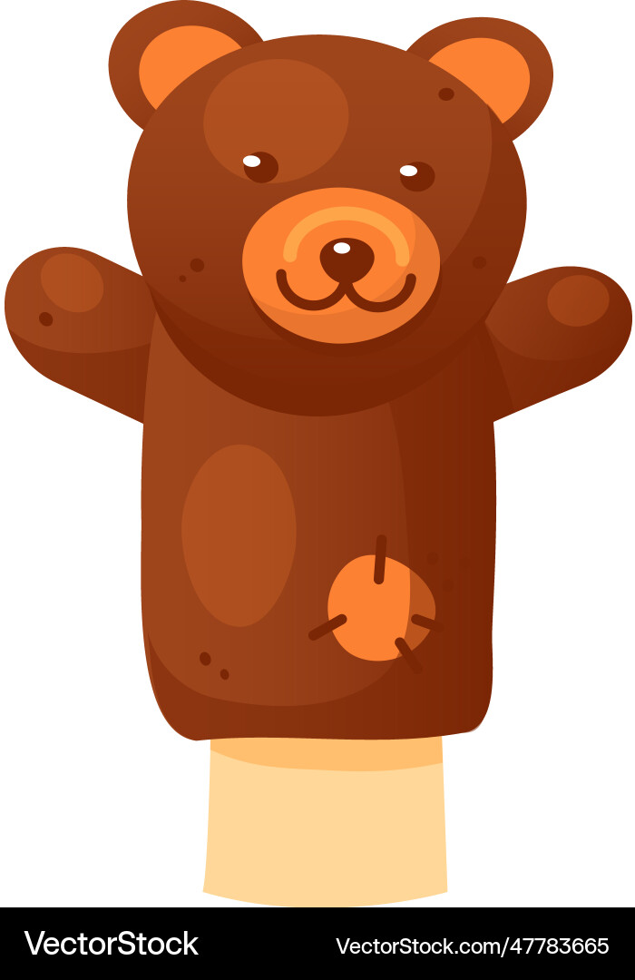 Cute Brown Bear Puppet Royalty Free Vector Image