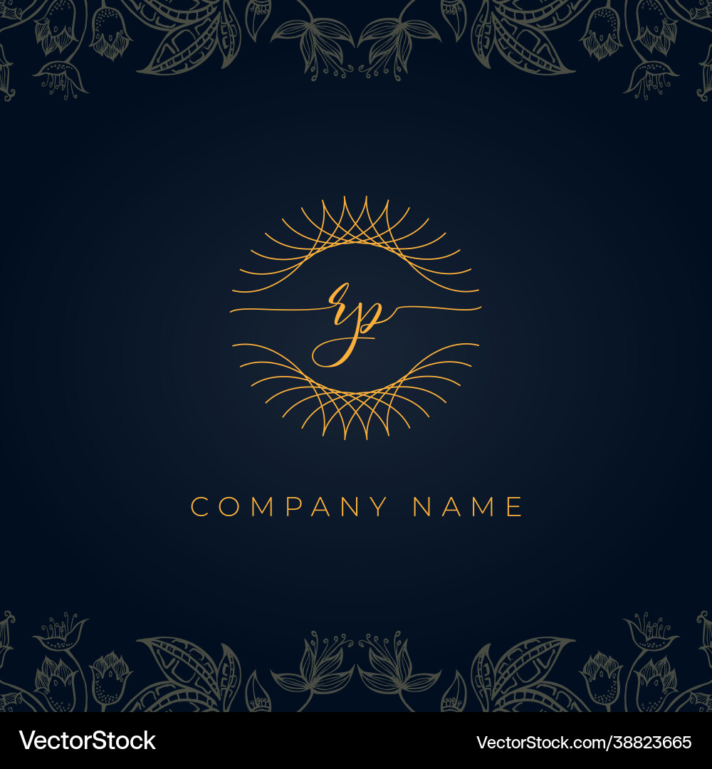 Elegant luxury letter rp logo Royalty Free Vector Image