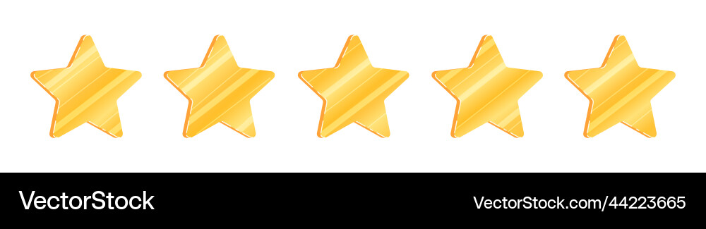 Five stars as high rating for product Royalty Free Vector