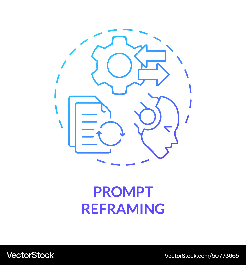 Prompt reframing blue gradient concept icon Vector Image Prompt reframing blue gradient concept icon Vector Image