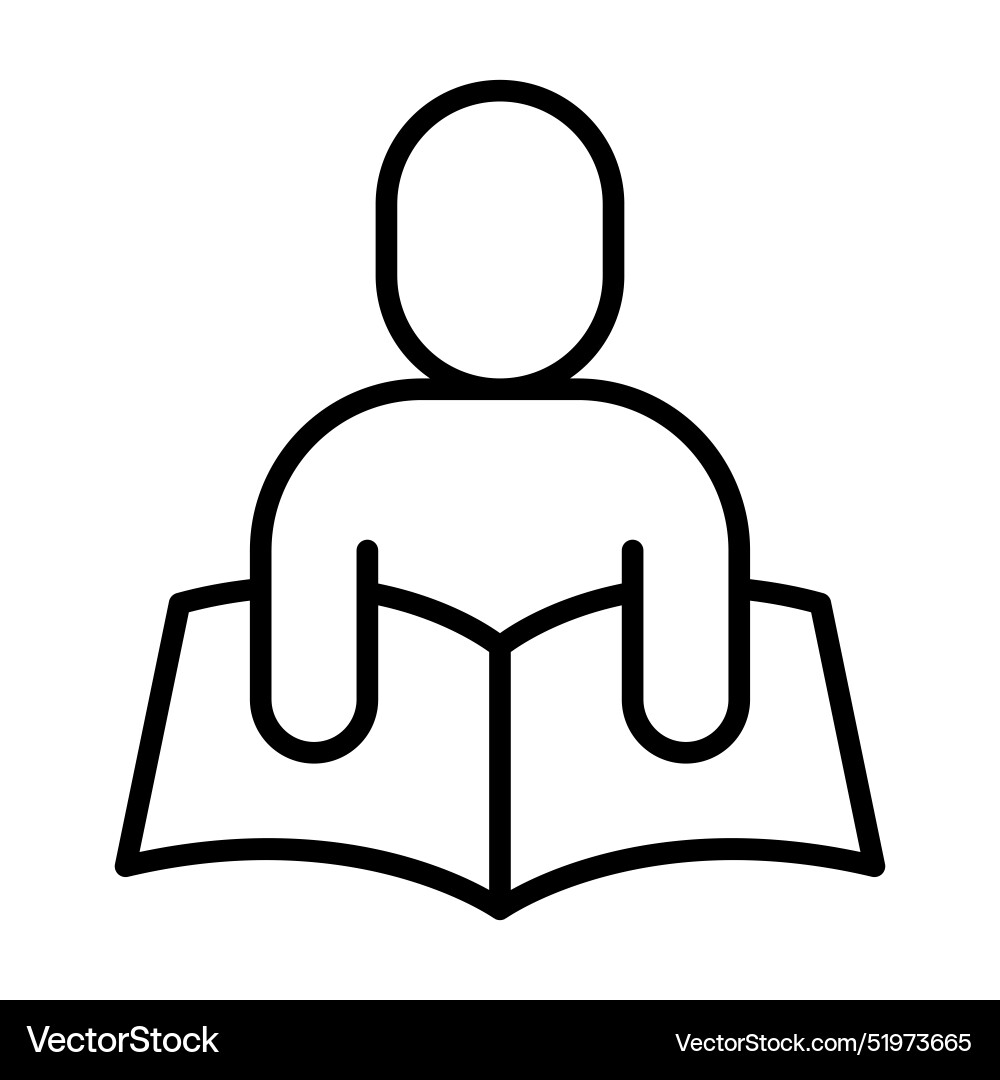 Reading icon in thin line style graphic design Vector Image