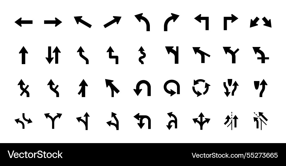 Road Arrows - Directional Set Royalty Free Vector Image