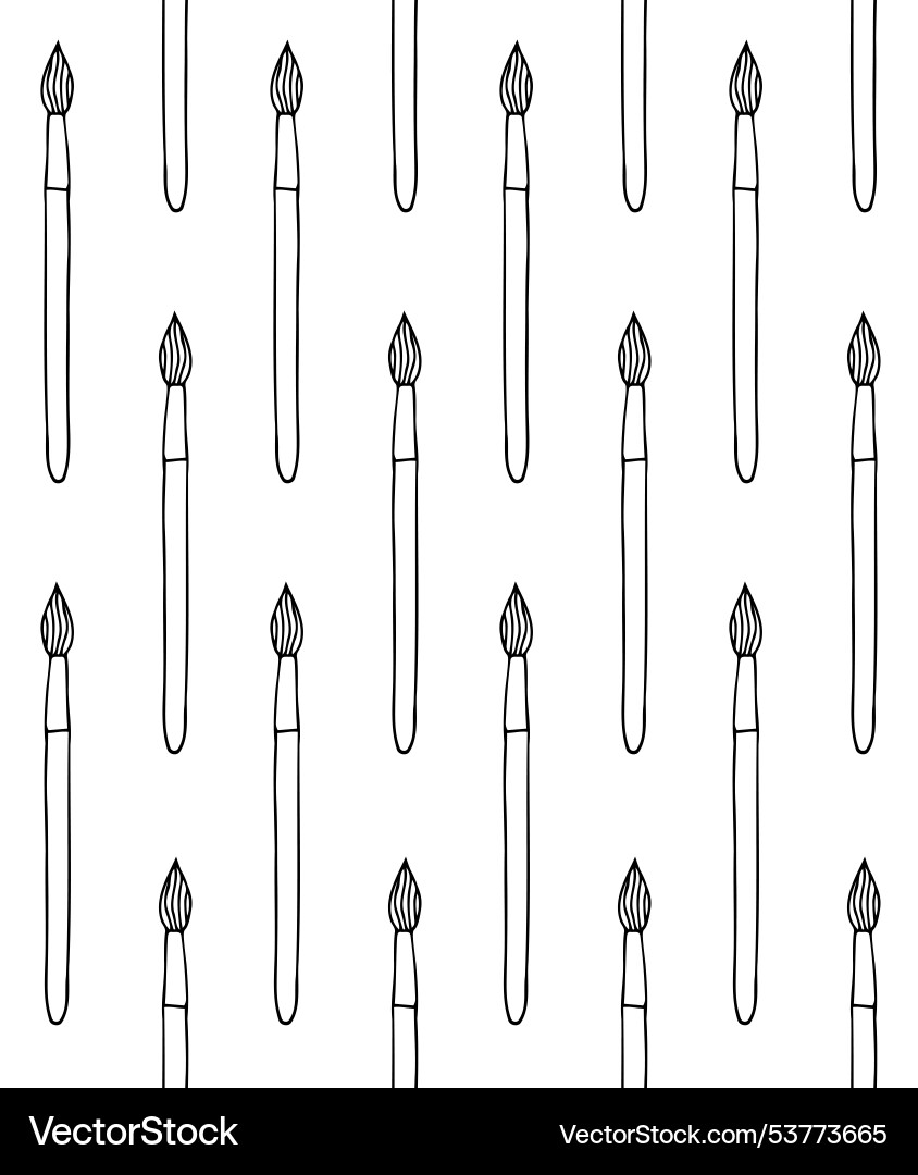 Seamless pattern of hand drawn paint brush Vector Image