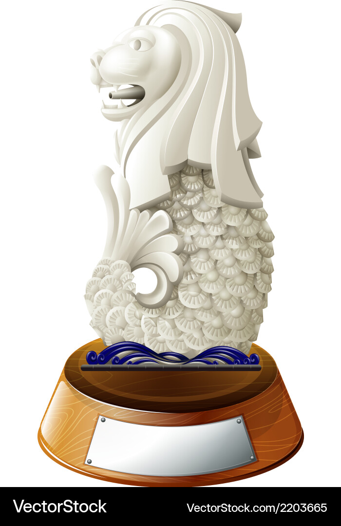 Statue of merlion Royalty Free Vector Image - VectorStock