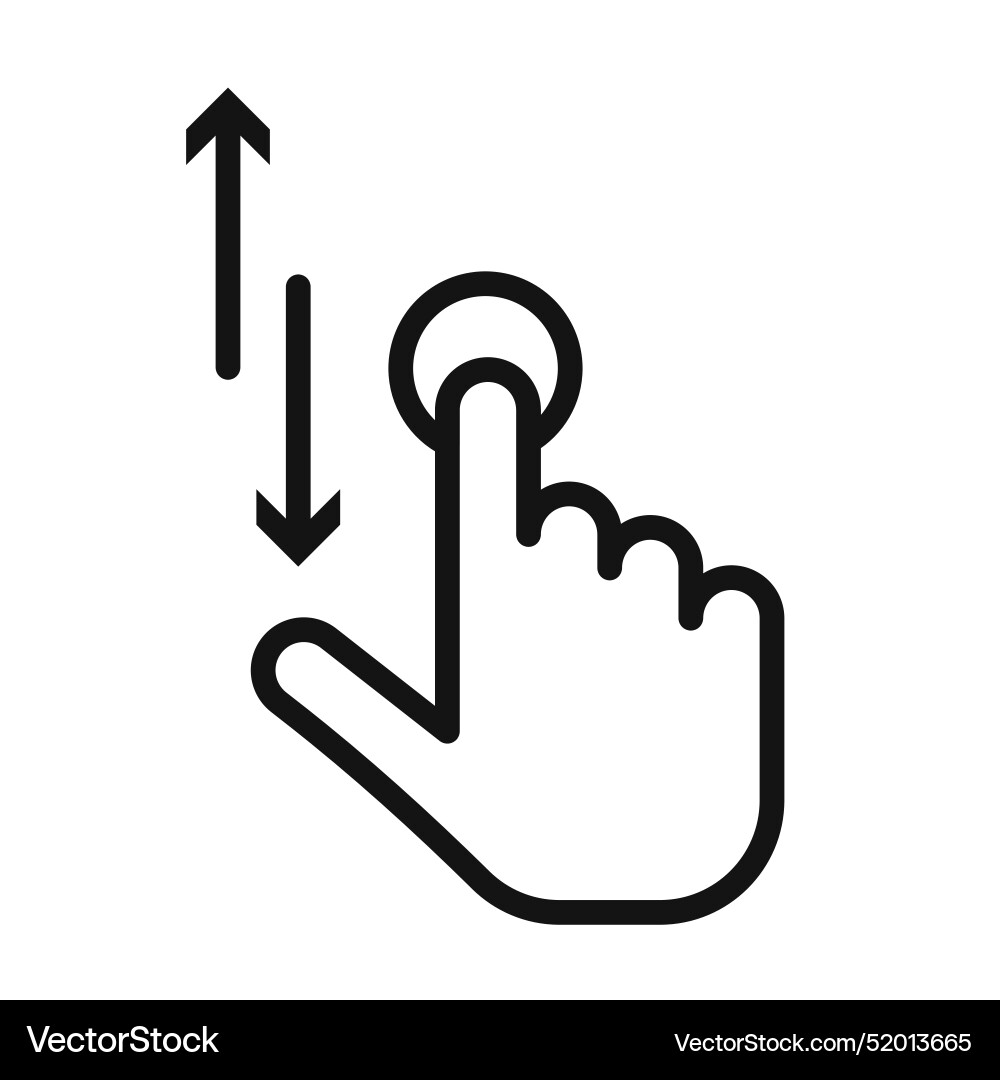 Vertical swipe icon black line art Royalty Free Vector Image