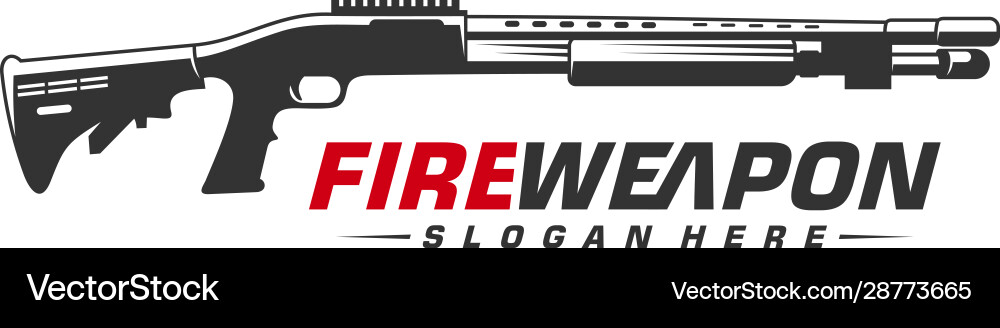 Weapon fire logo design machine gun Royalty Free Vector