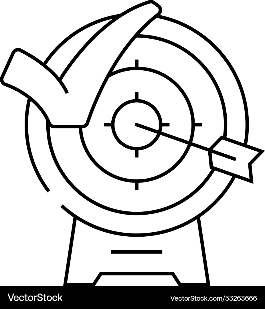 Arrow target check mark line icon Royalty Free Vector Image