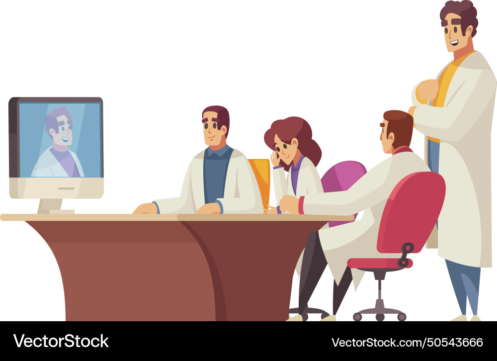 Cartoon medical conference Royalty Free Vector Image