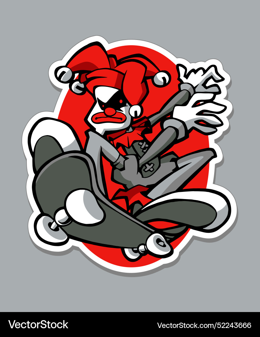 Clown skate Royalty Free Vector Image - VectorStock