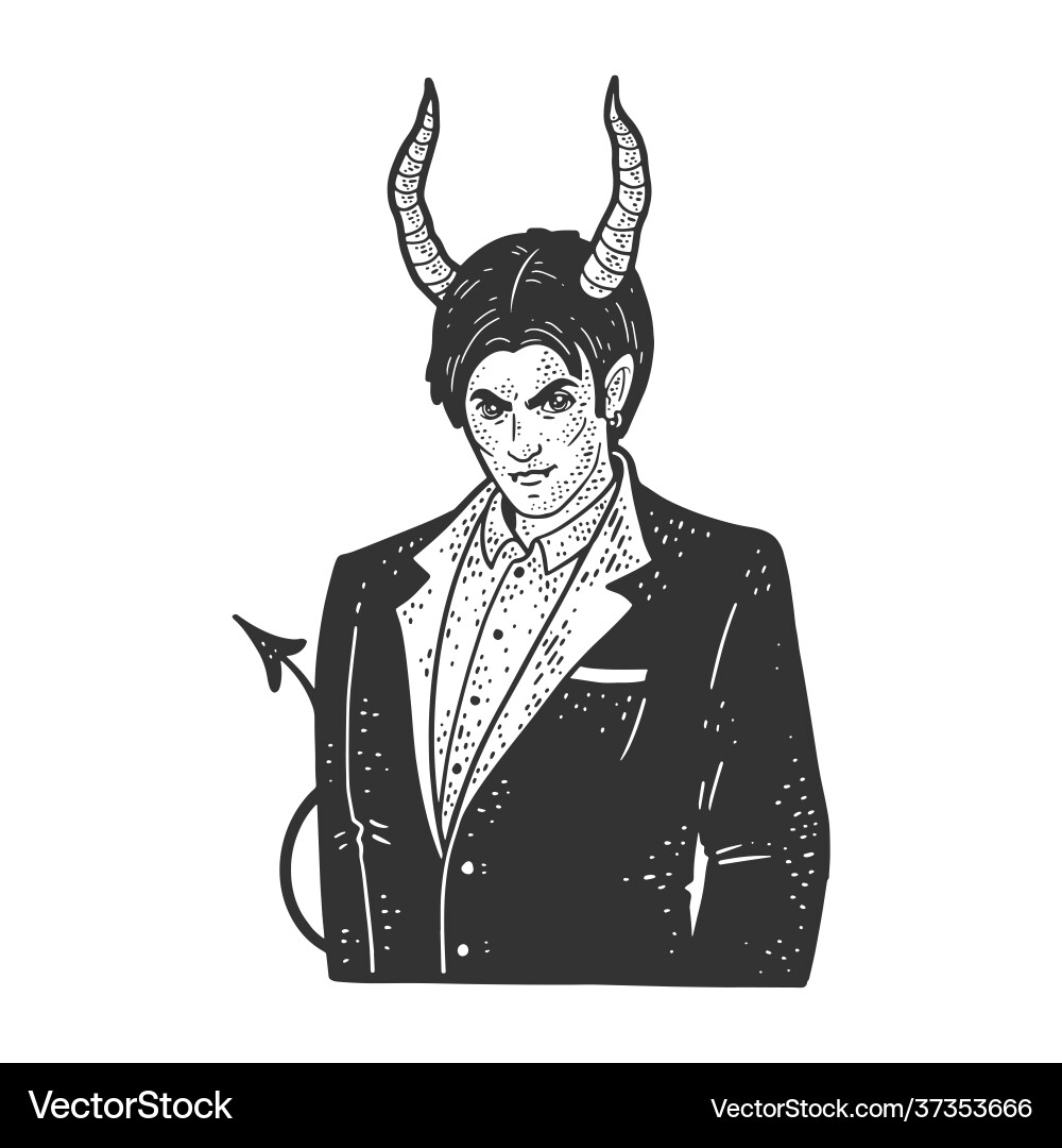 Devil man sketch Royalty Free Vector Image - VectorStock