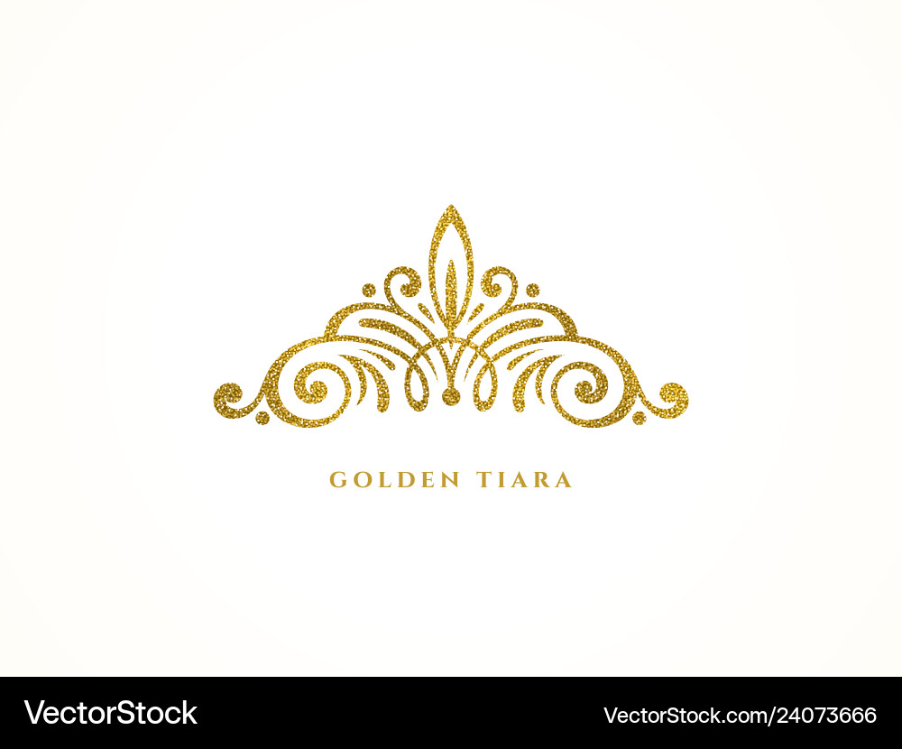 Elegant Glitter Gold Tiara Royalty Free Vector Image