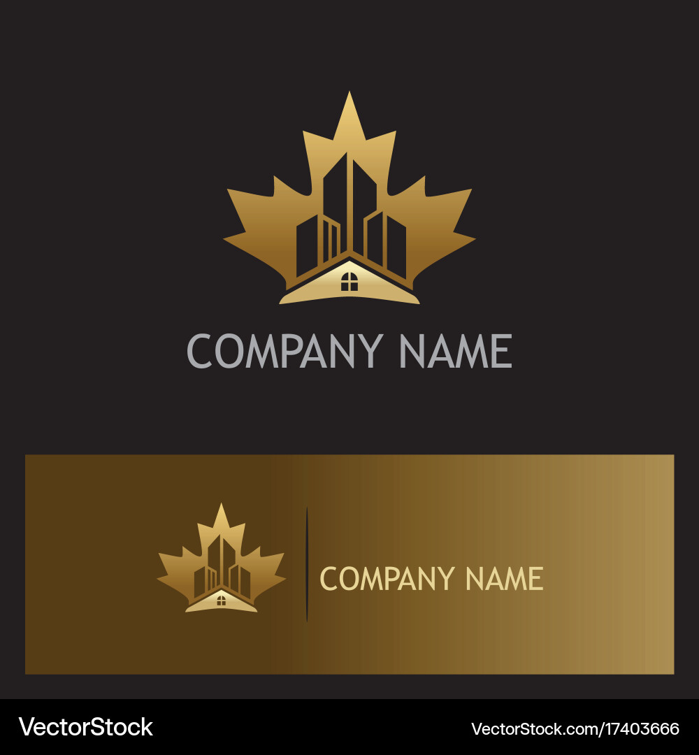 Home building canada gold logo Royalty Free Vector Image