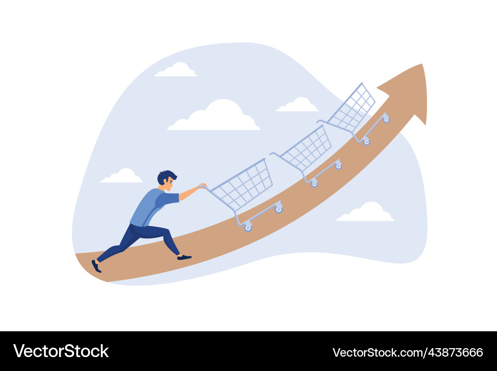 Increase sales or profit purchasing power growth Vector Image