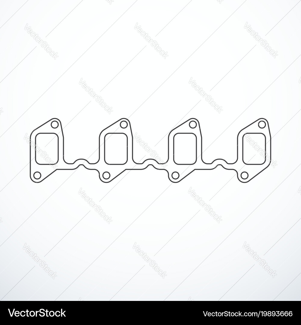 Intake gasket isolated Royalty Free Vector Image