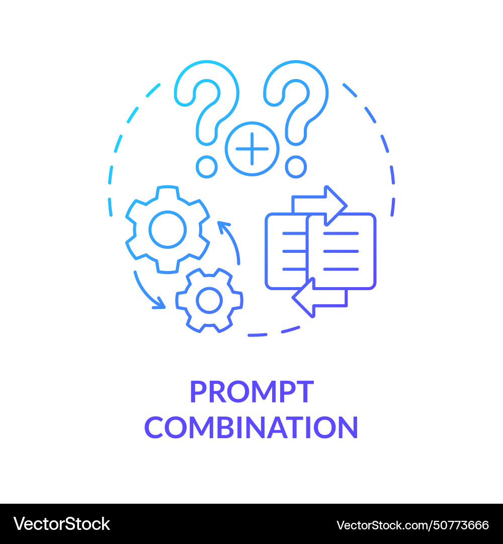 Prompt combination blue gradient concept icon Vector Image