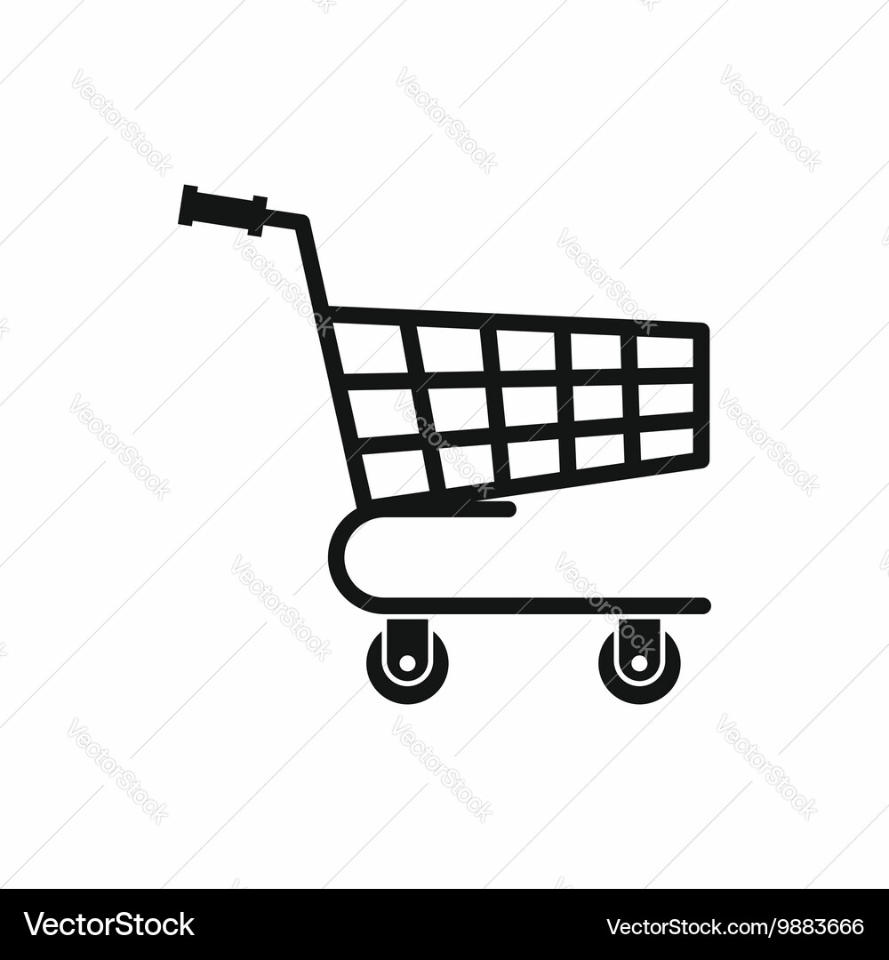 Shopping cart icon simple style Royalty Free Vector Image