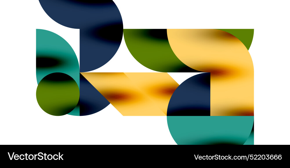 Tech minimal circular shapes geometric art Vector Image