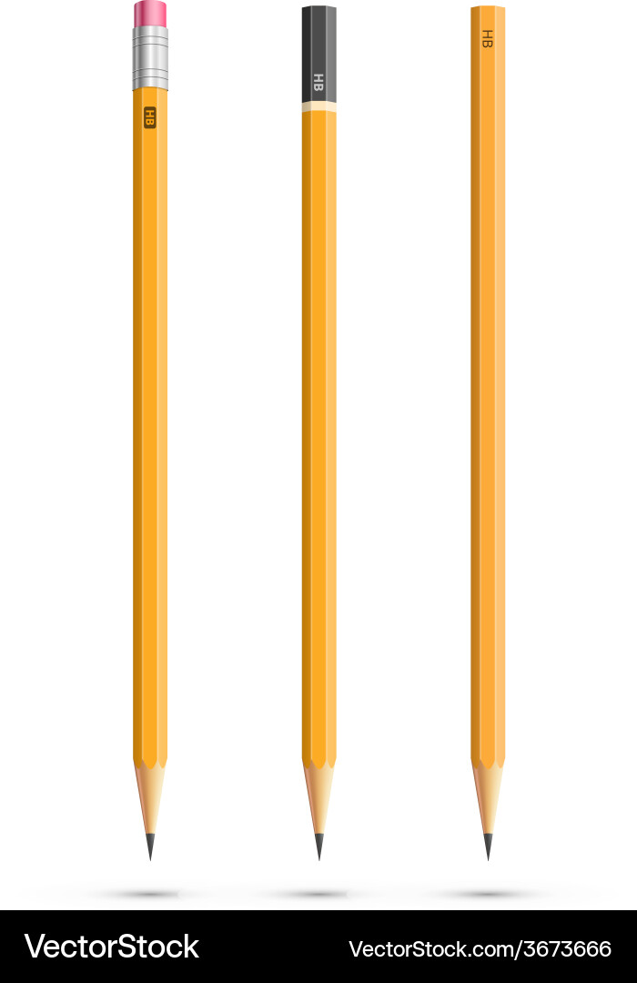 Three pencils Royalty Free Vector Image - VectorStock