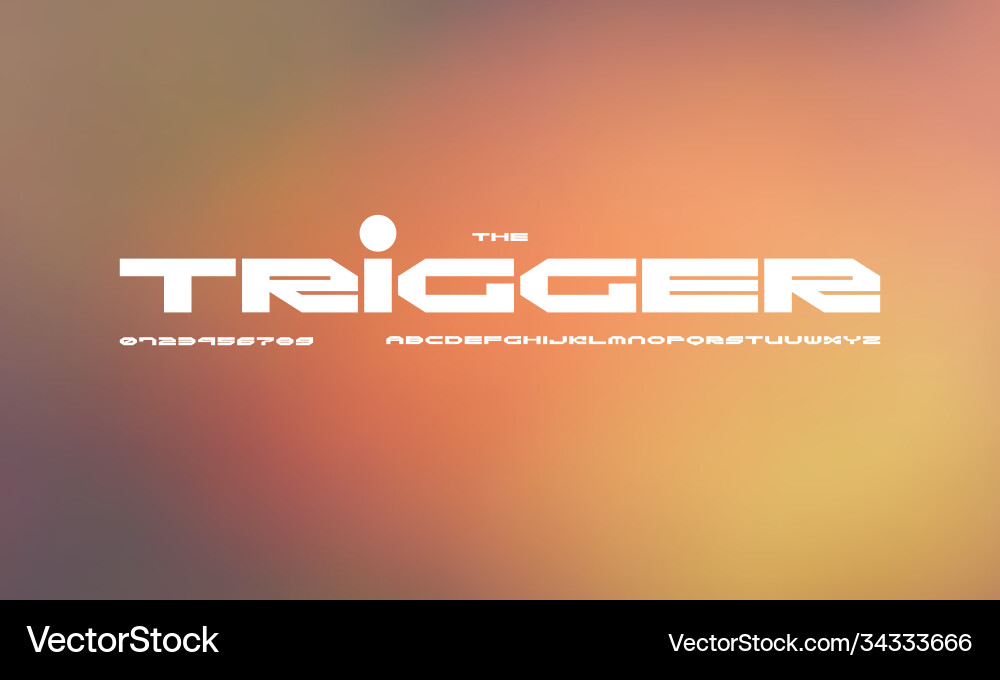 Wide sans serif font in cyber style Royalty Free Vector