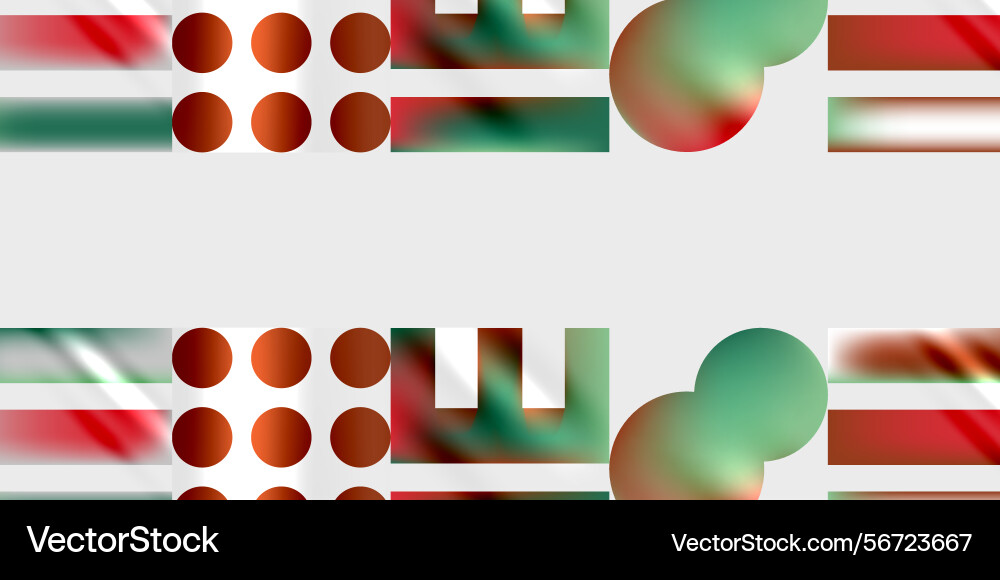 Abstract composition red green white elements Vector Image