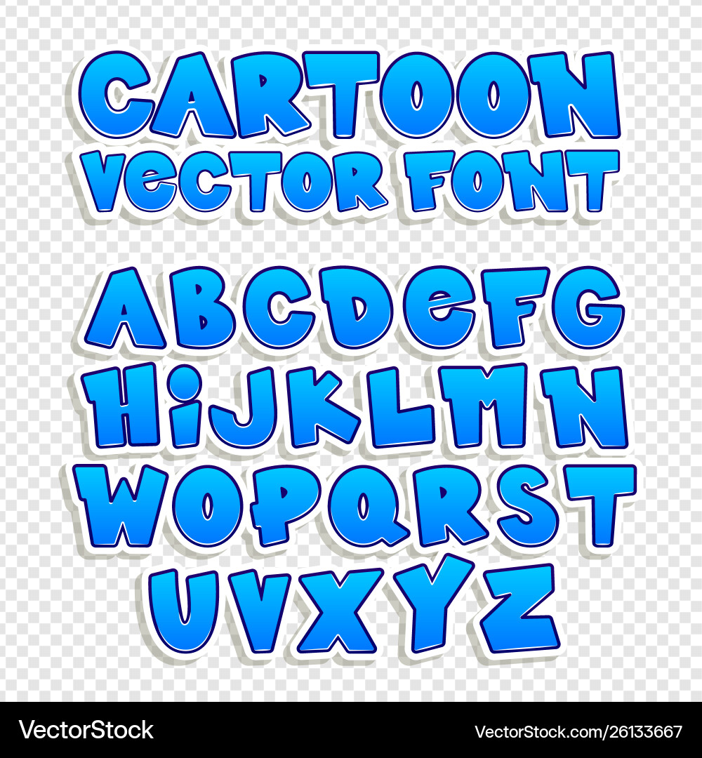 Cartoon font Royalty Free Vector Image - VectorStock