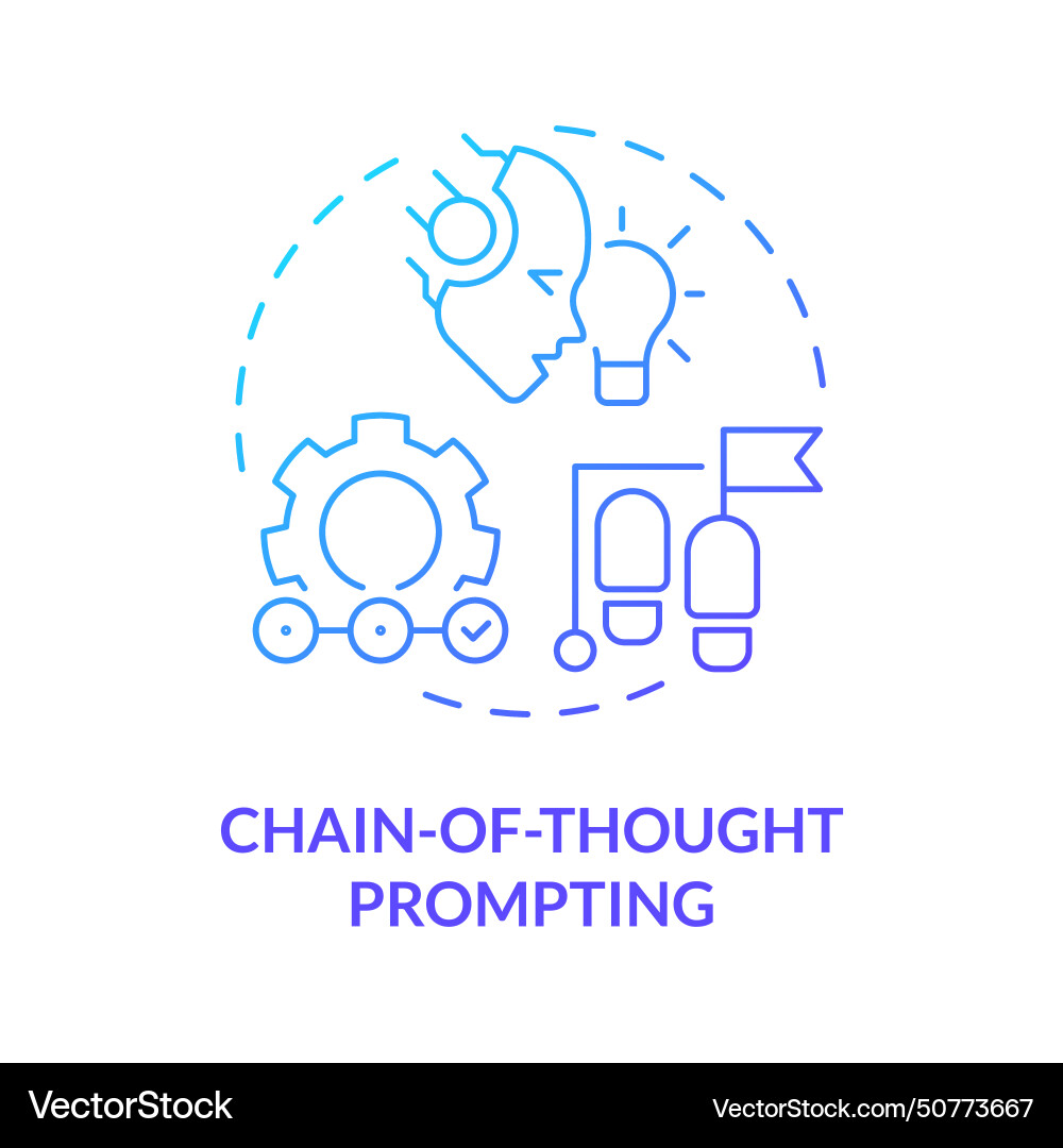 Chain-of-thought prompting blue gradient concept Vector Image