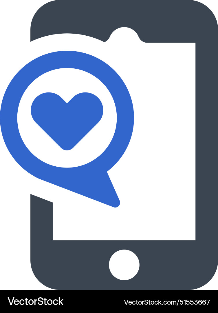 Dating mobile app icon Royalty Free Vector Image