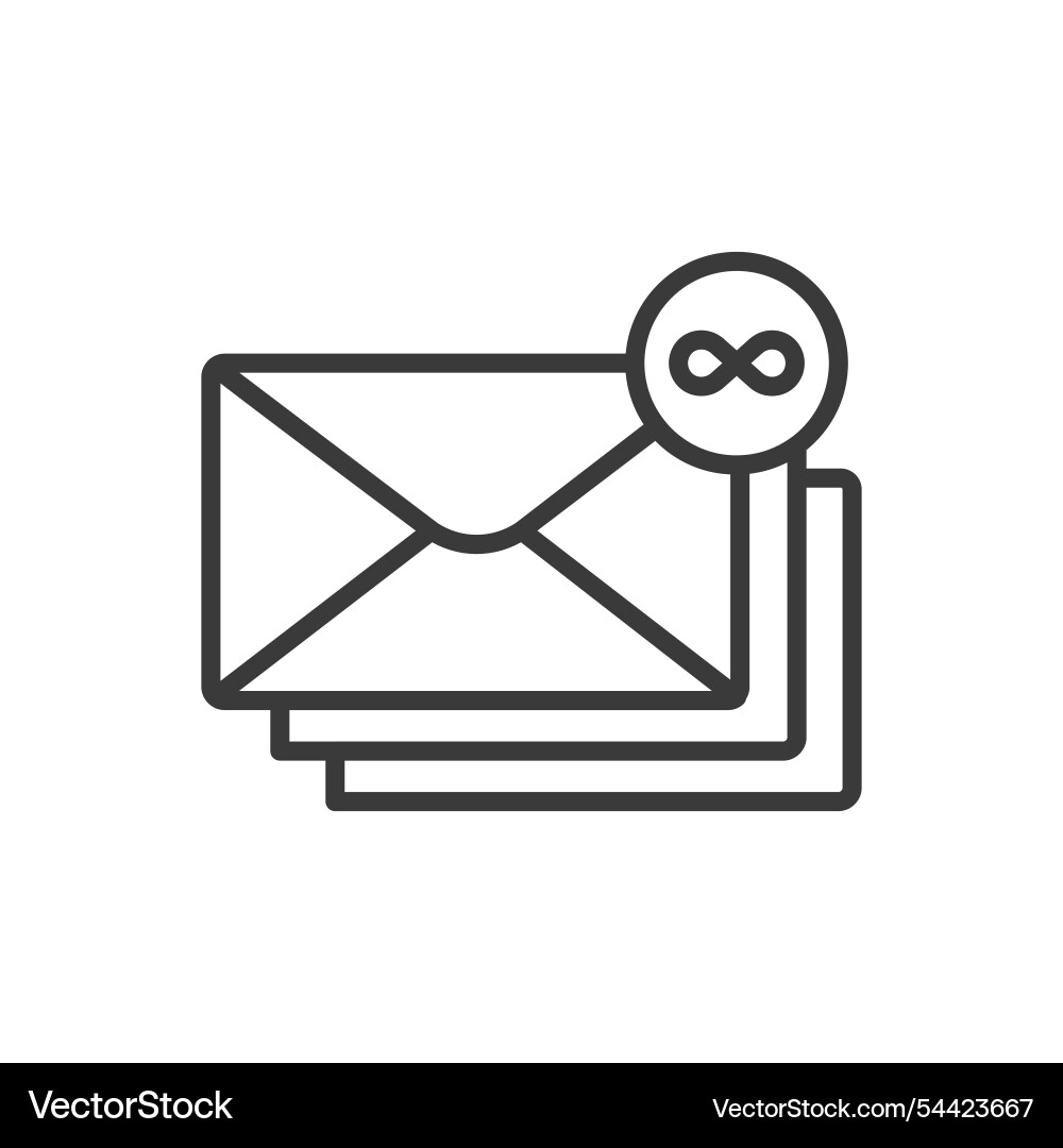 Endless letters icon in line design Royalty Free Vector