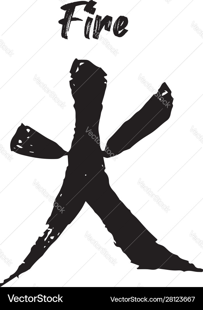 Feng shui chinese element fire black ink Vector Image