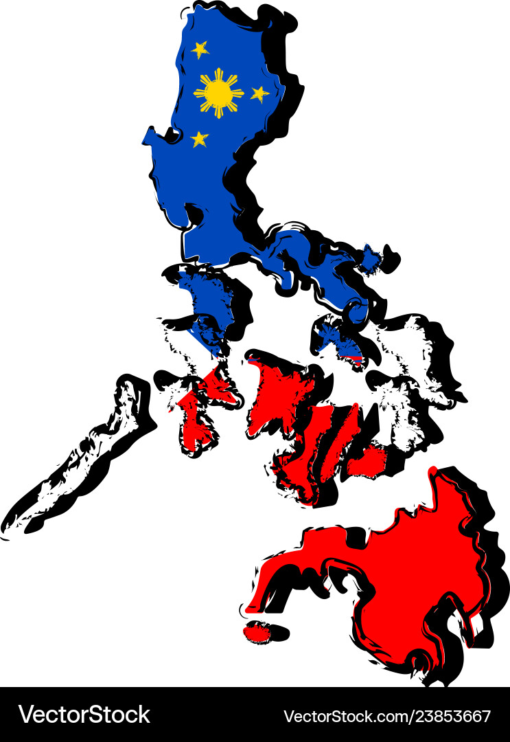 Philippines Flag Map Royalty Free Vector Image