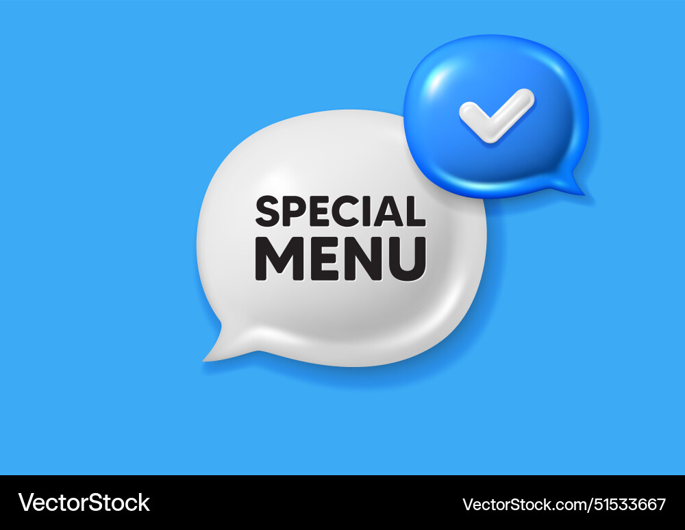 Special menu tag kitchen food offer text box Vector Image