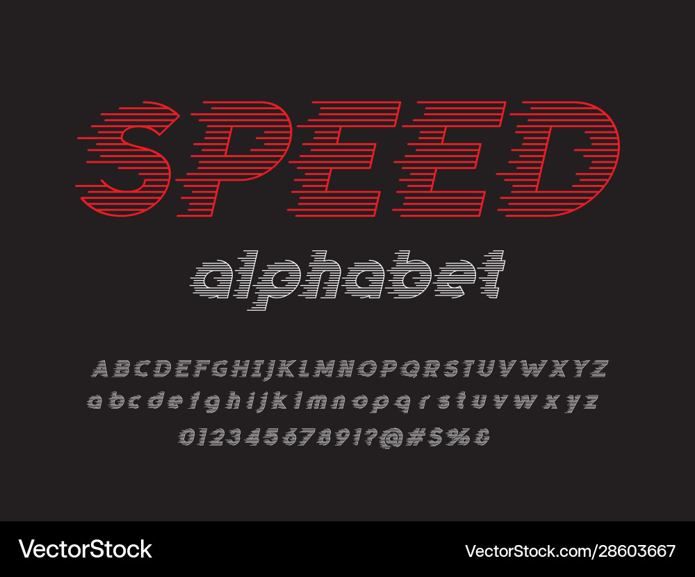 Speed font Royalty Free Vector Image - VectorStock