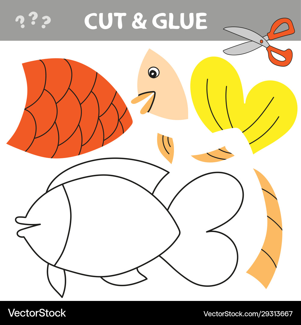 Use scissors and glue restore picture Royalty Free Vector