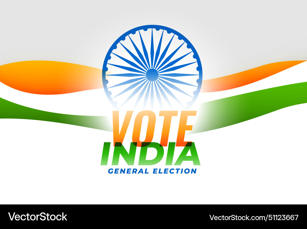 Vote india general election background with Vector Image